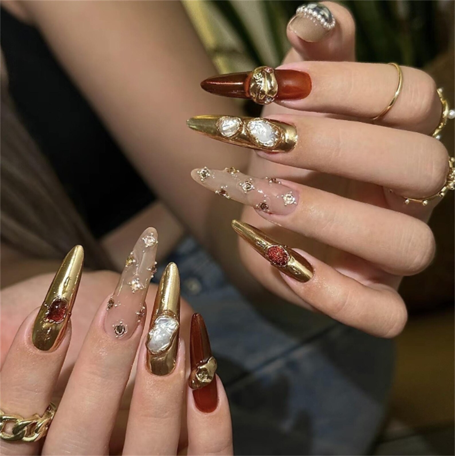 Handpainted Fake/false Nails, Prom/event/birthday Nails, Goth/gothic ...