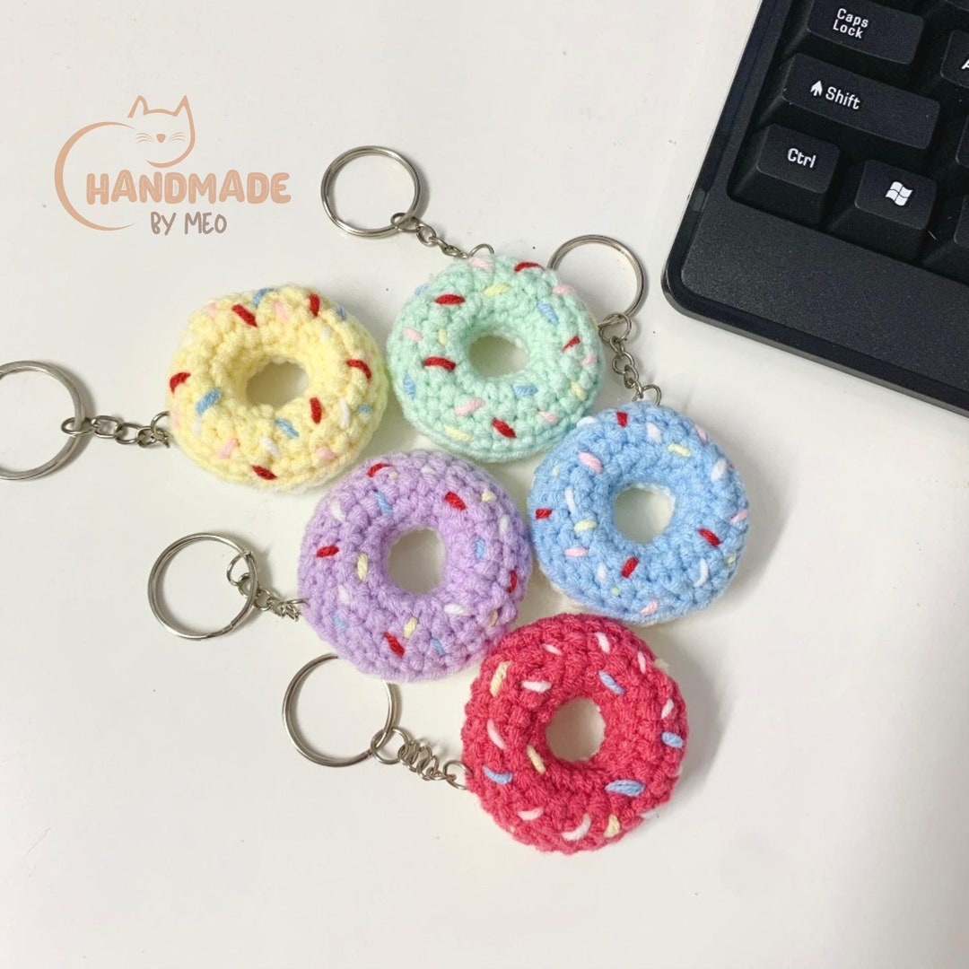 Mini Donuts Crochet Keychain, Colorful Cute Donuts Keychain, Amigurumi Keychain, Amigurumi ...