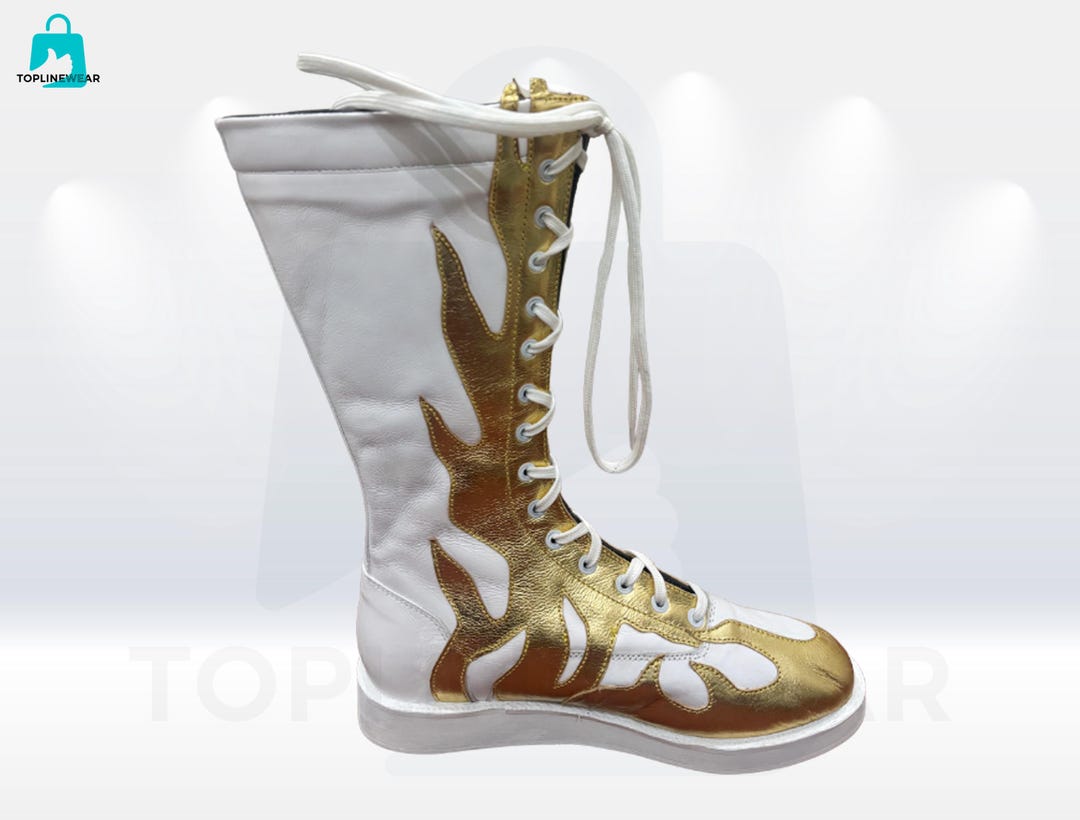 Handmade Wrestling Leather Boots, Tall Boots With Rubber Sole, Pro ...