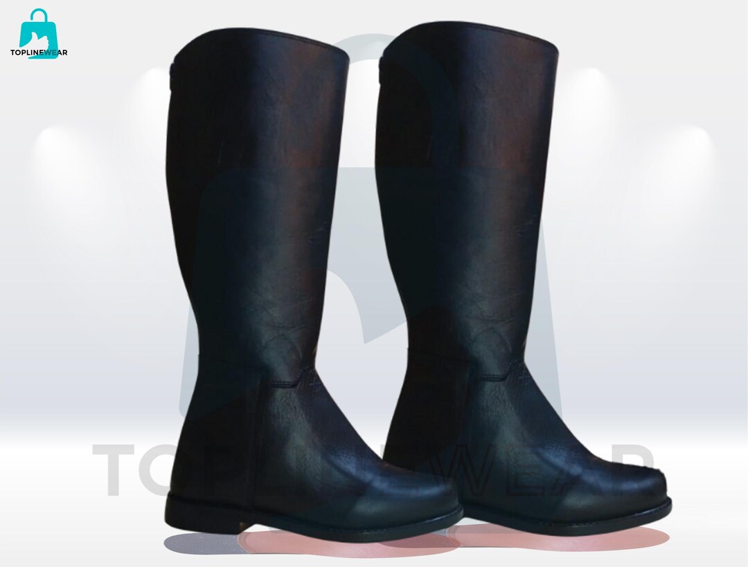 Riding Boots, Black Riding Shoes, Leather Sole Riding Boots, Long ...