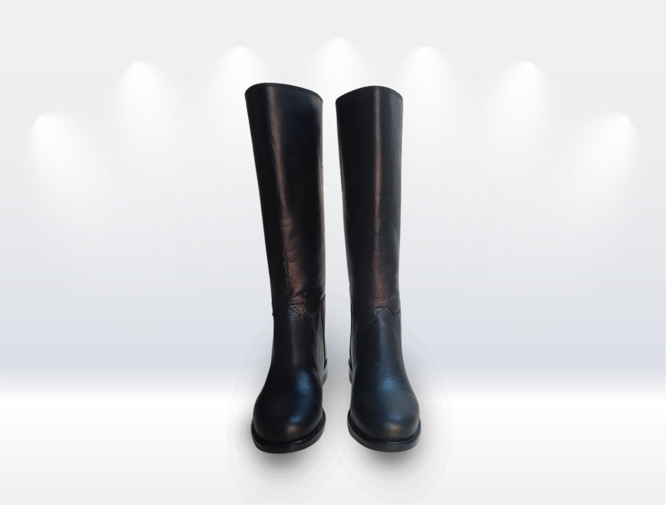 Men's Horse Riding Boots, Black Riding Shoes, Leather Sole Riding Boots ...