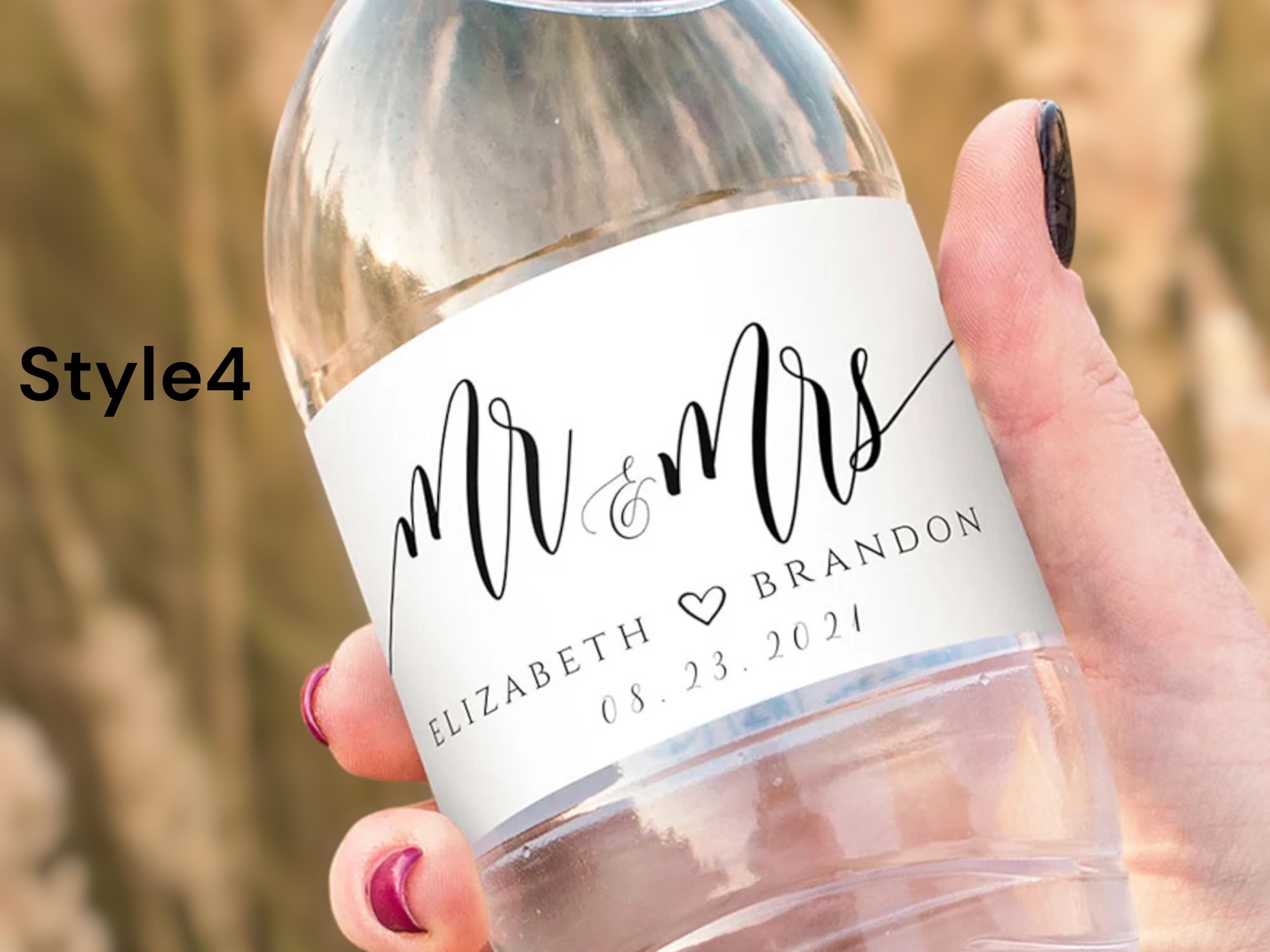 50 PCS Personalized Wedding Water Bottle Label Birthday Party, Thank ...