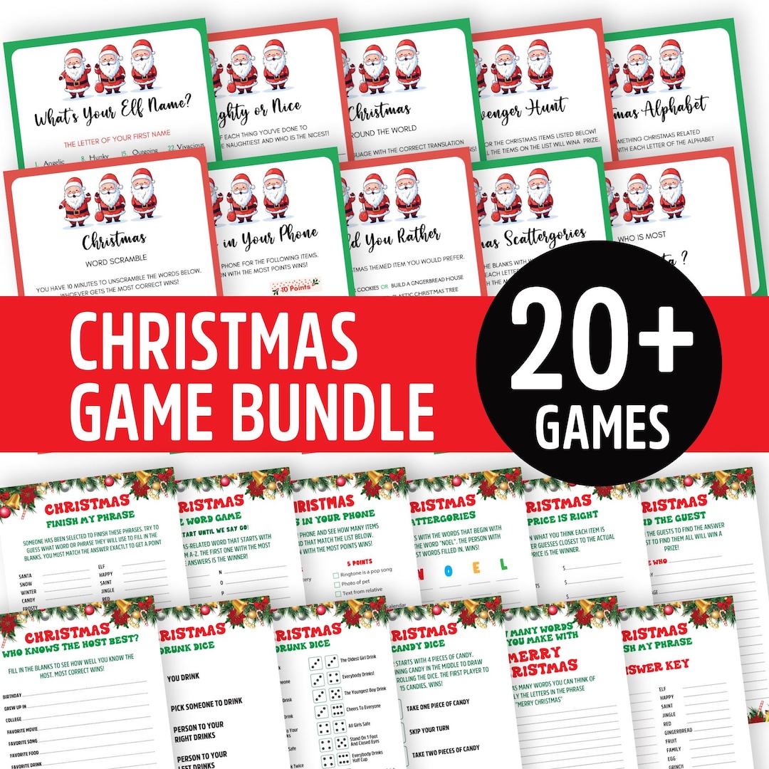 Christmas Party Games, 20 Christmas Games Bundle, School Christmas ...
