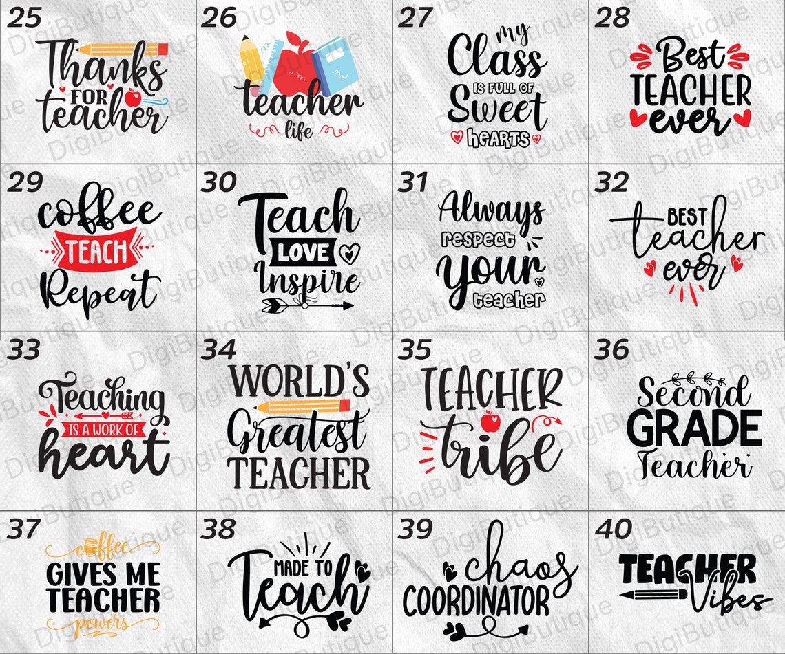 Teacher Svg Bundle, Teacher Quote Svg, Teacher Svg, School Svg, Teacher ...