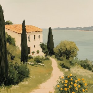 Italian Landscape Painting Print | Italy Country Wall Art | Tuscany ...