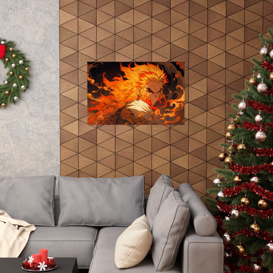 Kyojuro Rengoku Poster, Rengoku Poster, Demon Slayer Poster, Anime ...