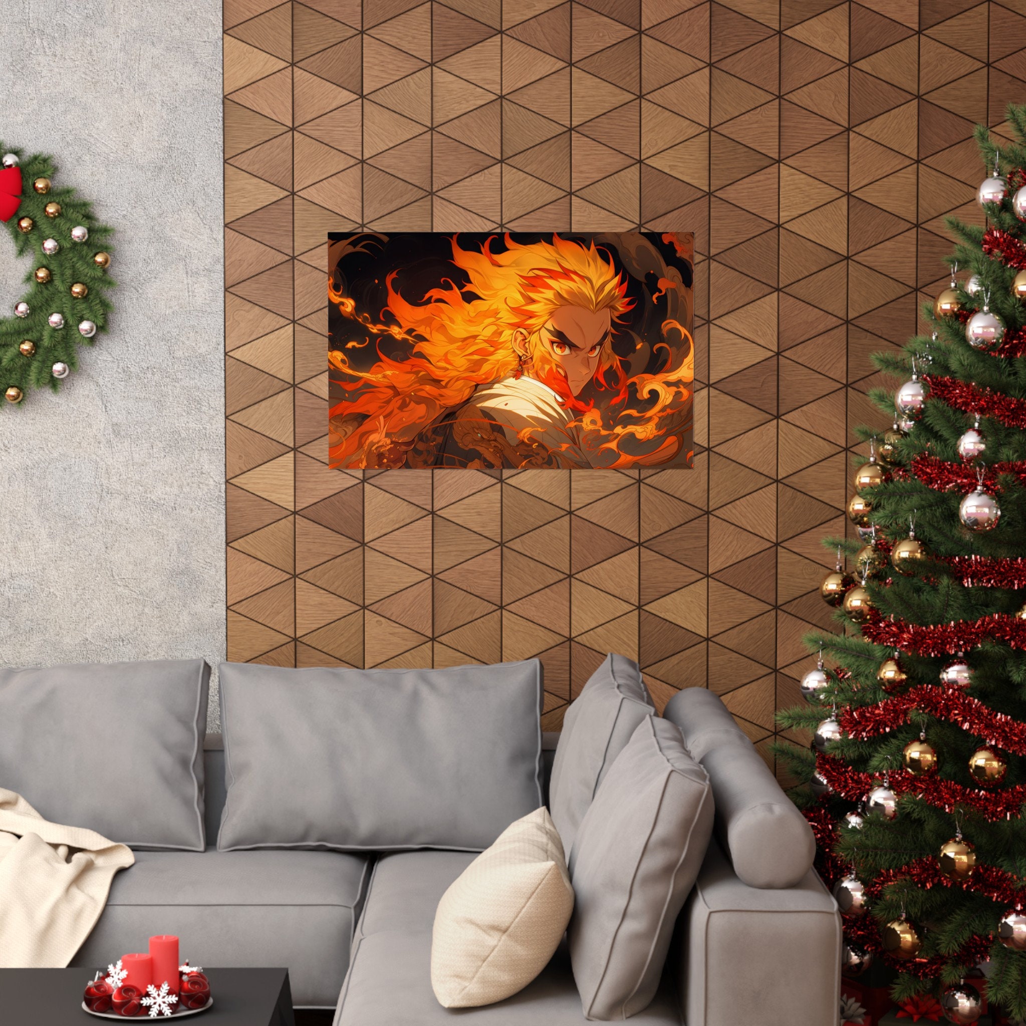 Kyojuro Rengoku Poster, Rengoku Poster, Demon Slayer Poster, Anime ...