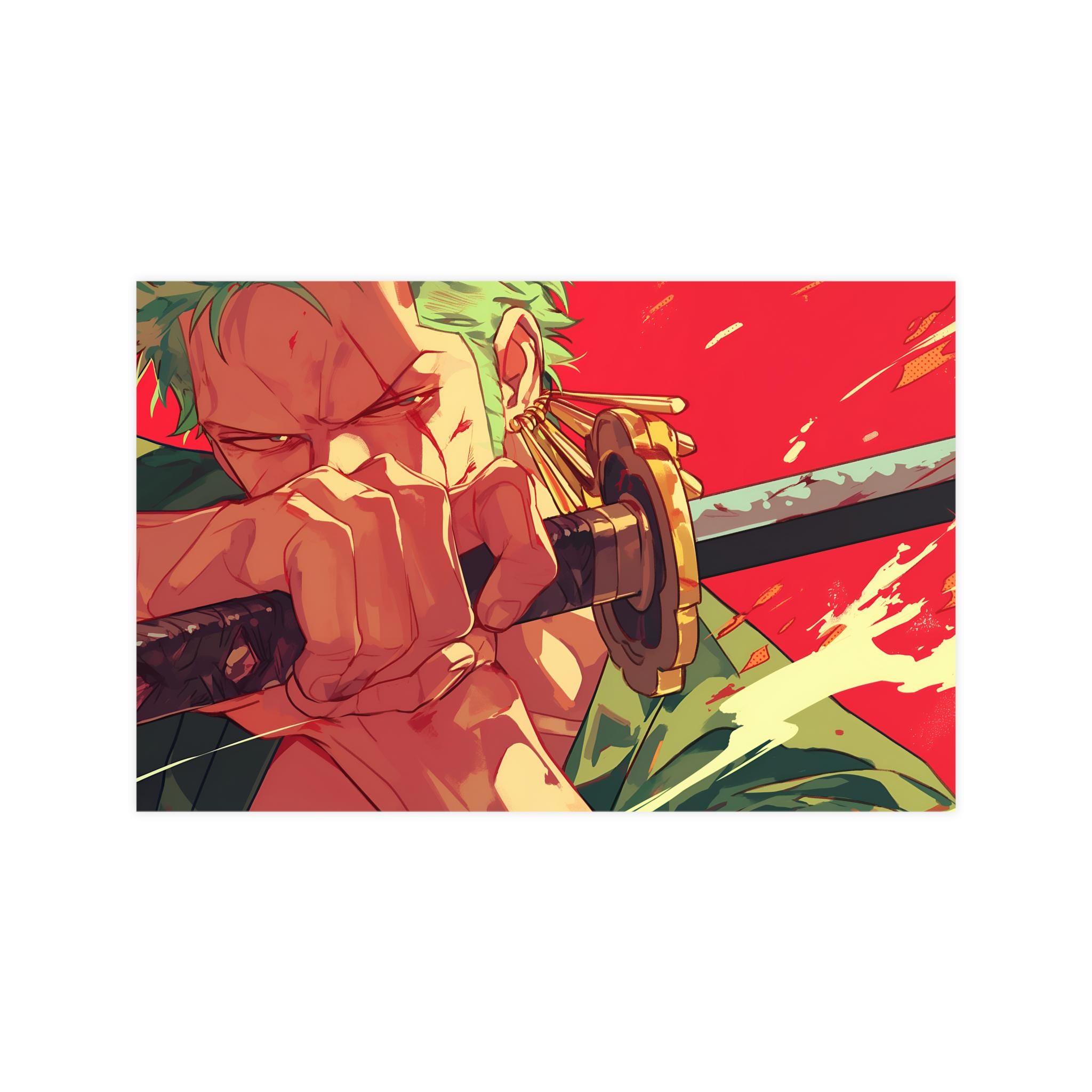 Zoro One Piece Horizontal Matte Poster, Anime Wall Art, Roronoa Zoro ...