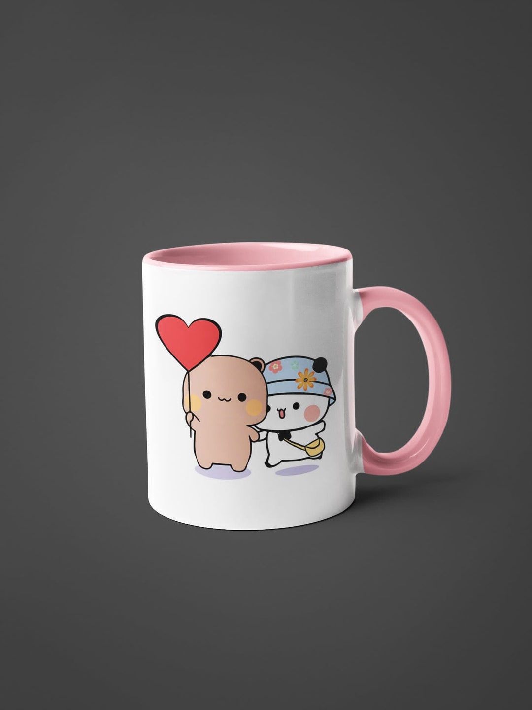 Kawaii Bubu and Dudu Coffee Mug Cute Panda Bear Panda Bear Hug Peach ...