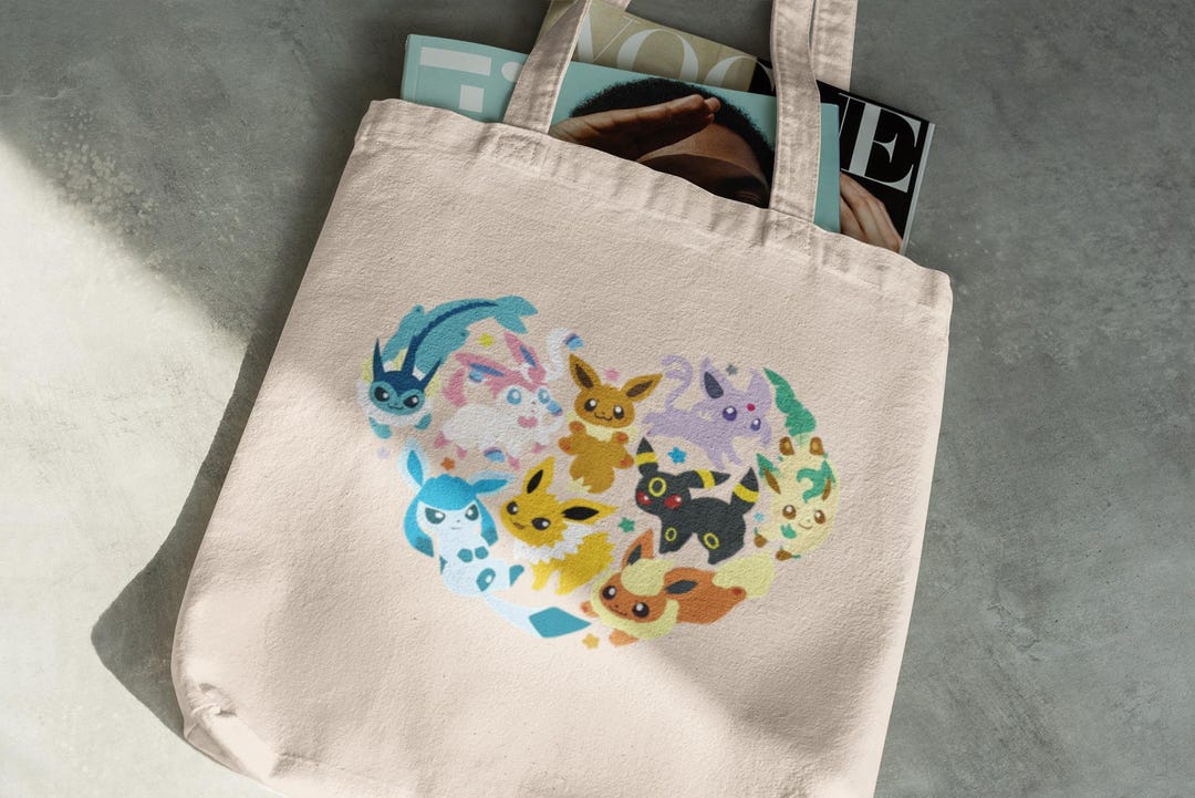 Eevee Tote Bag Cotton Canvas Tote Bag Eeveelutions Bag Anime Gift Gift ...