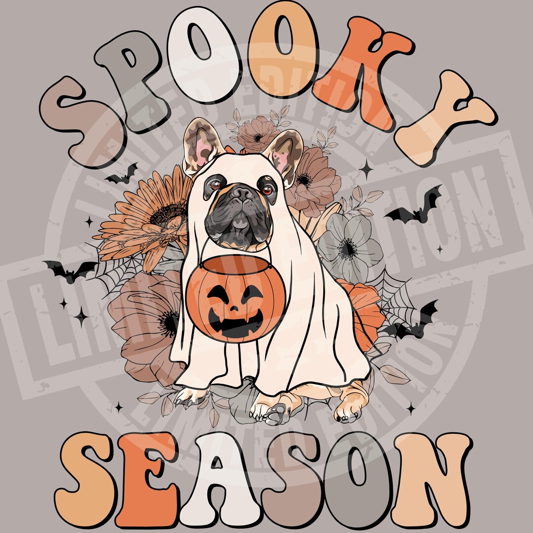 Spooky Season French Bulldog Halloween Clipart Png, Ghost Bulldog PNG ...
