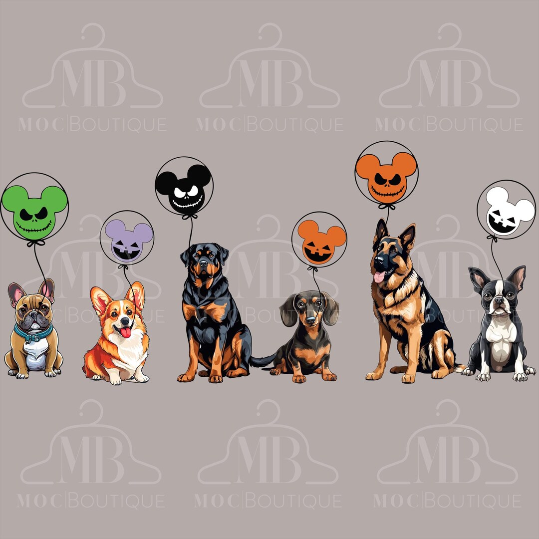 Dog Holding Balloon Png Download, Dog Characters Halloween Clipart Png ...