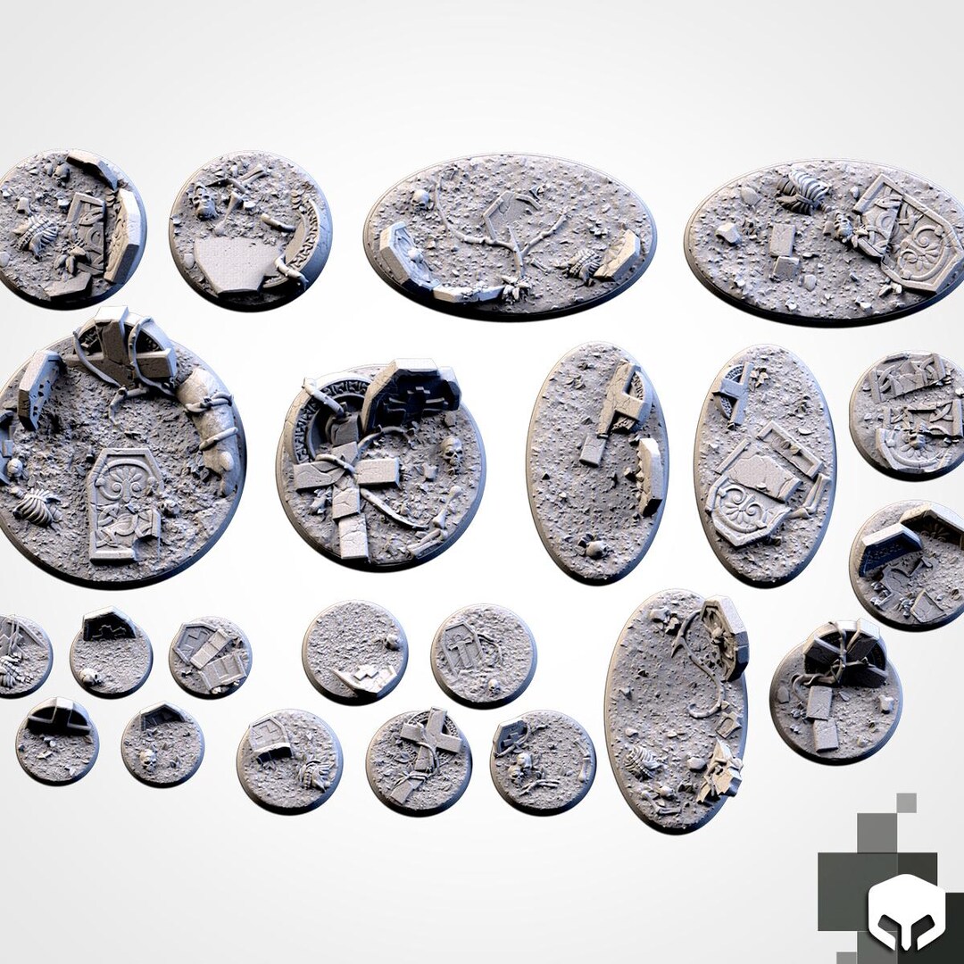 Graveyard Undead Zombie Style Resin Miniature / Figure Bases 25mm, 32mm ...