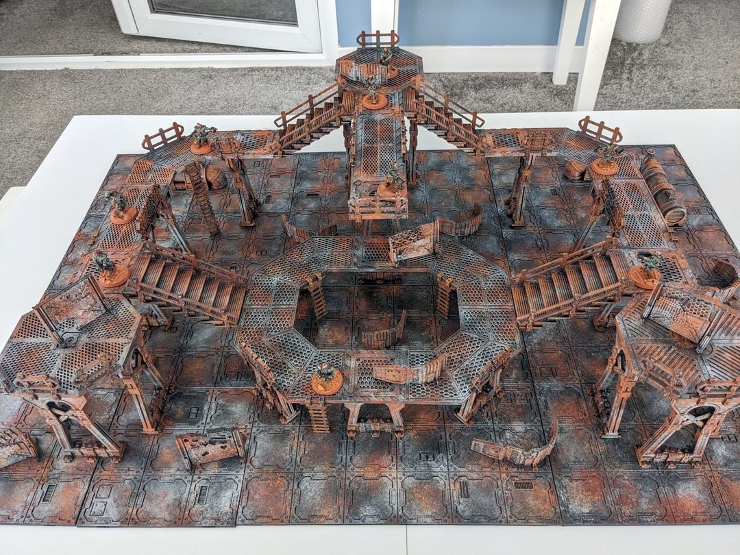 Suitable for Warhammer 40k Kill Team Necromunda Style Board Wargame Scifi Walkways, Pipes and ...
