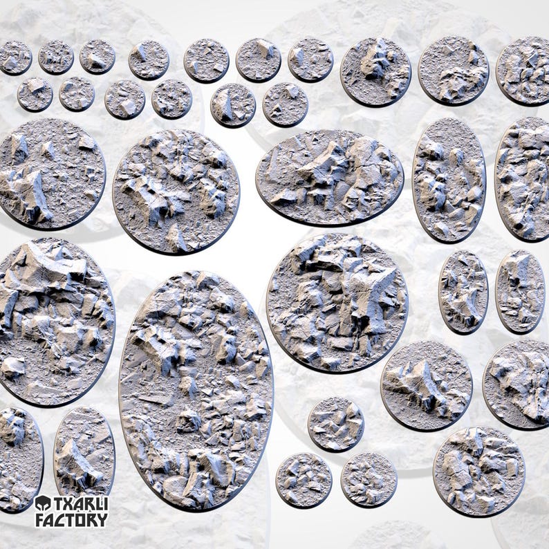 Stony Ground / Desert Style Resin Miniature / Figure Bases / Toppers ...
