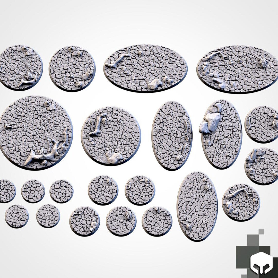 Desert / Dry Riverbed Style Resin Miniature / Figure Bases / Toppers ...