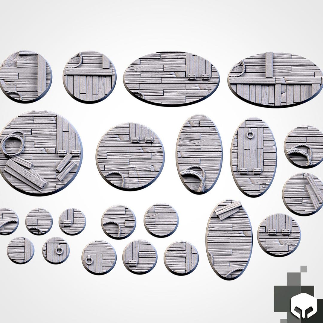 Wooden Plank Ship Deck Style Resin Miniature / Figure Bases / Toppers ...