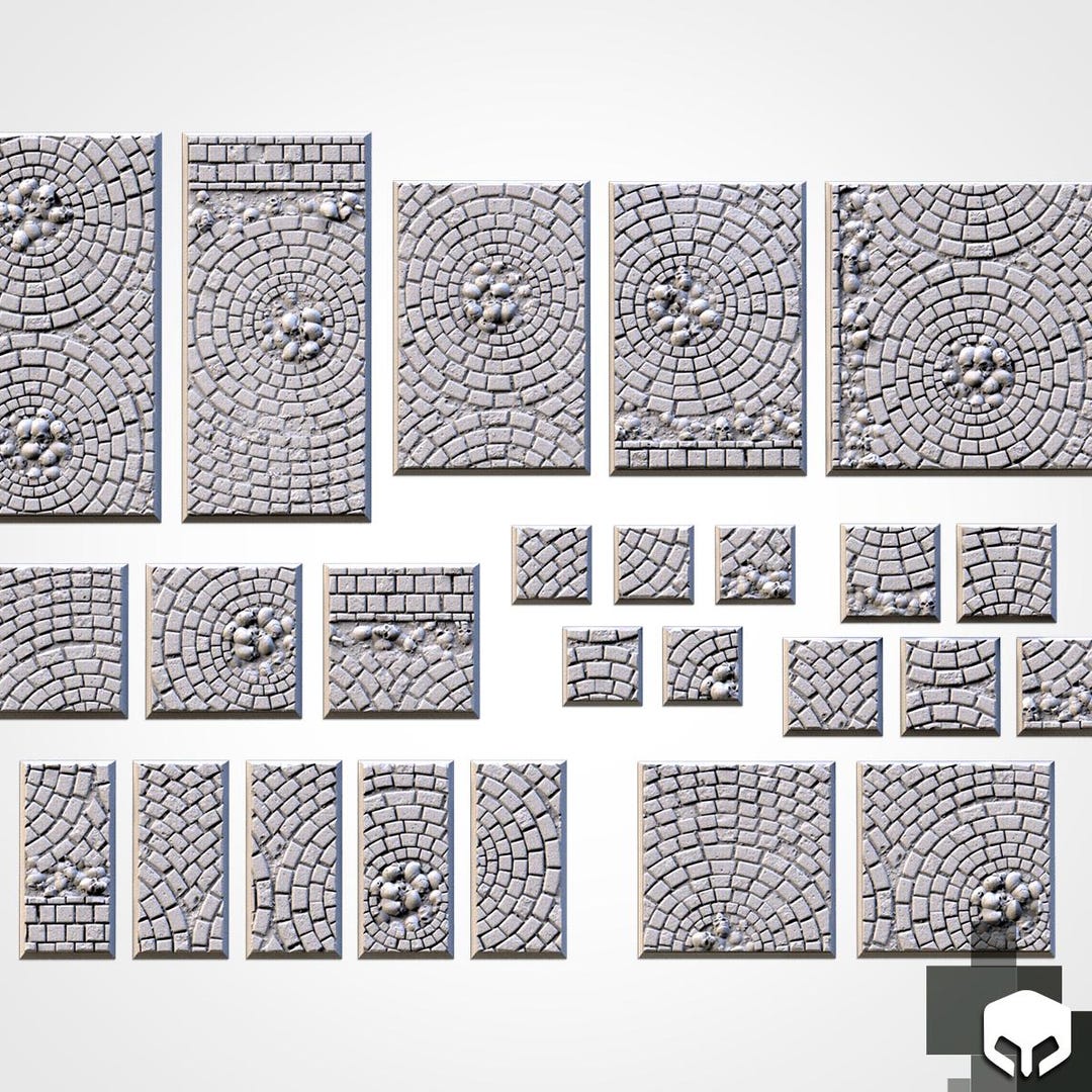 Medieval Stone Road Pavement Style Resin Miniature / Figure Bases 20mm ...
