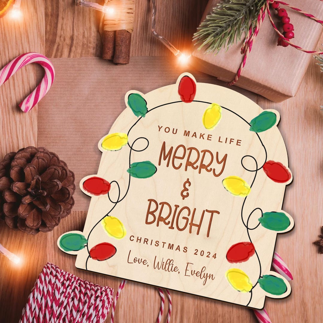 Personalized Baby Christmas Fingerprint Sign, Custom You Make Life ...