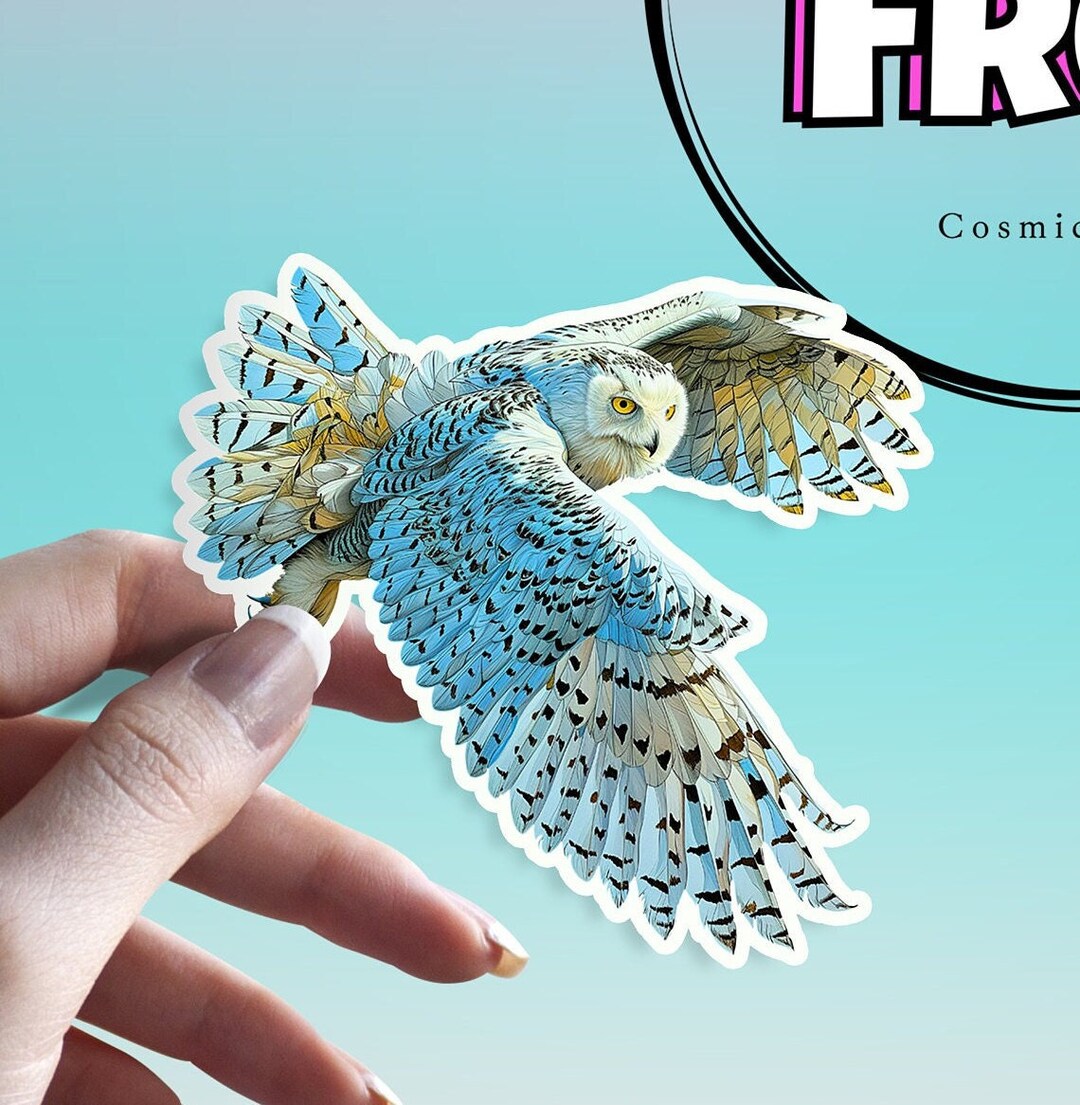 Snowy Owl Sticker: Flying Owl Decal, Snowy Owl Cute Animal Waterproof ...