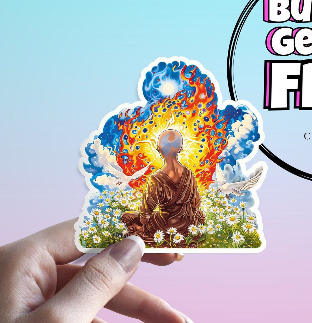 Meditation Sticker: Inner Peace Buddha Waterproof Enlightenment Sticker ...