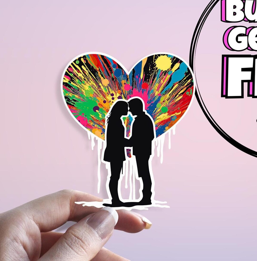 Graffiti Heart Sticker: Falling in Love Waterproof Street Art Banksy ...