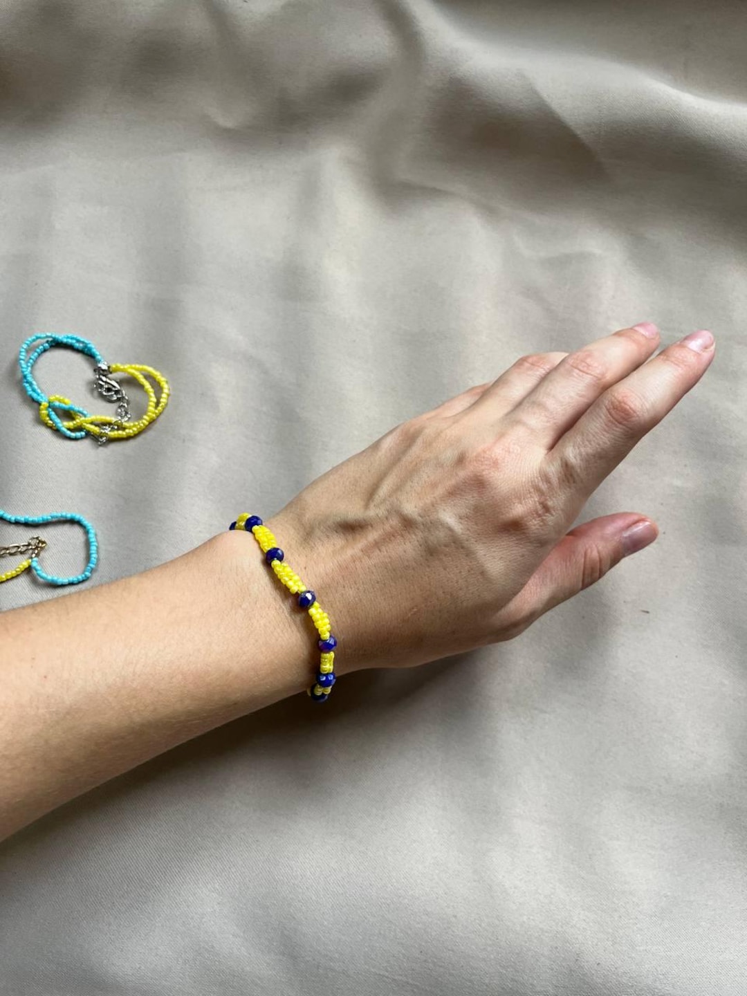 Handmade Ukrainian Flag Beaded Bracelets Support Ukraine in Style ...