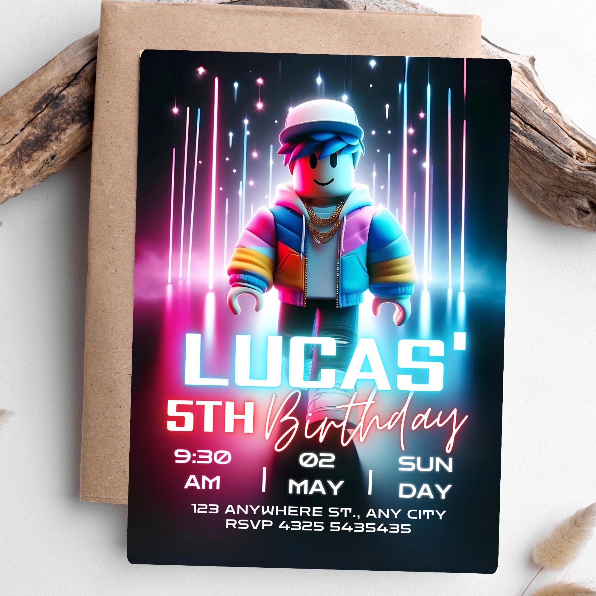 Roblox Punk Birthday Invitation, Editable Roblox Punk Party Invite,punk ...