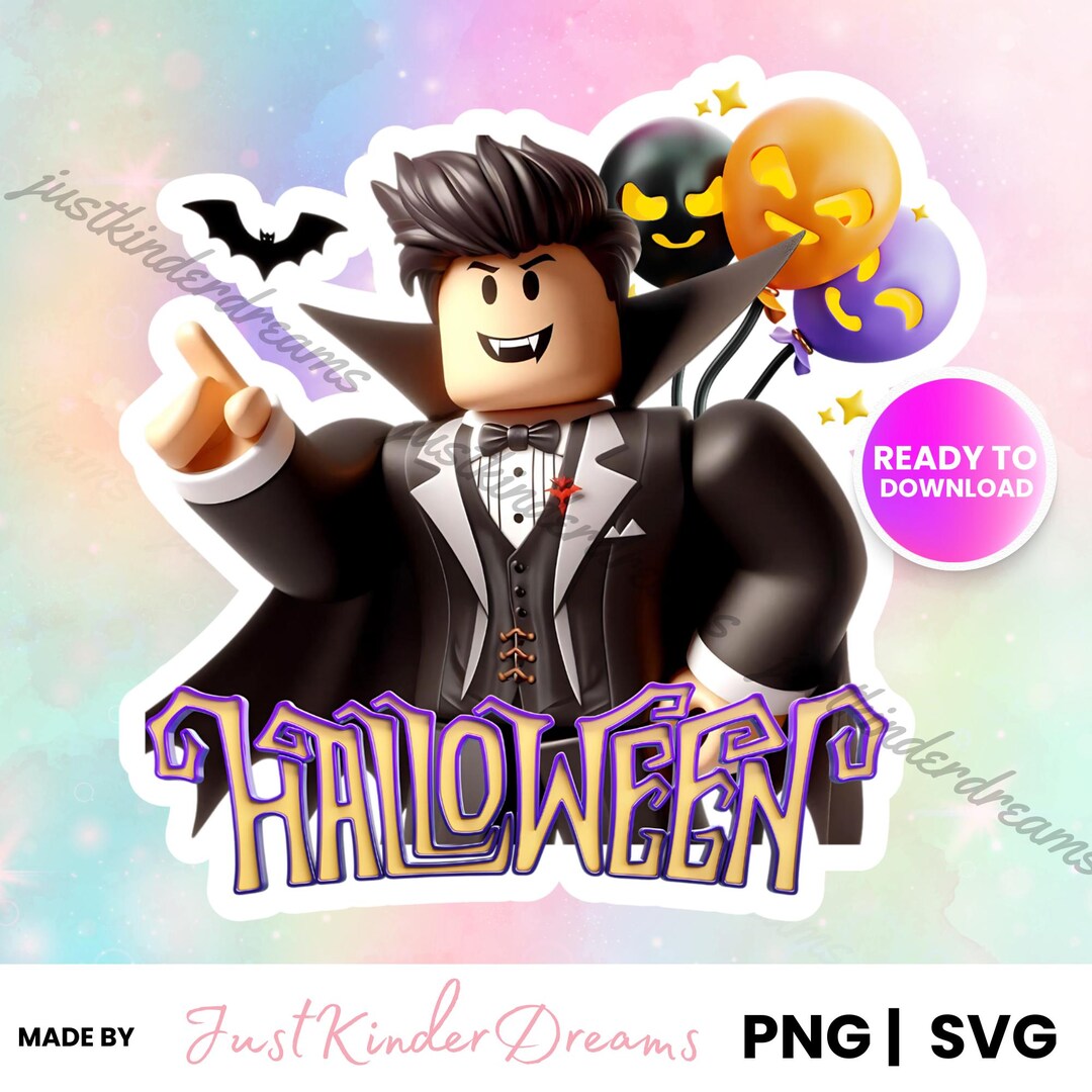 Roblox Halloween Dracula Sticker, Spooky Halloween Roblox Dracula ...