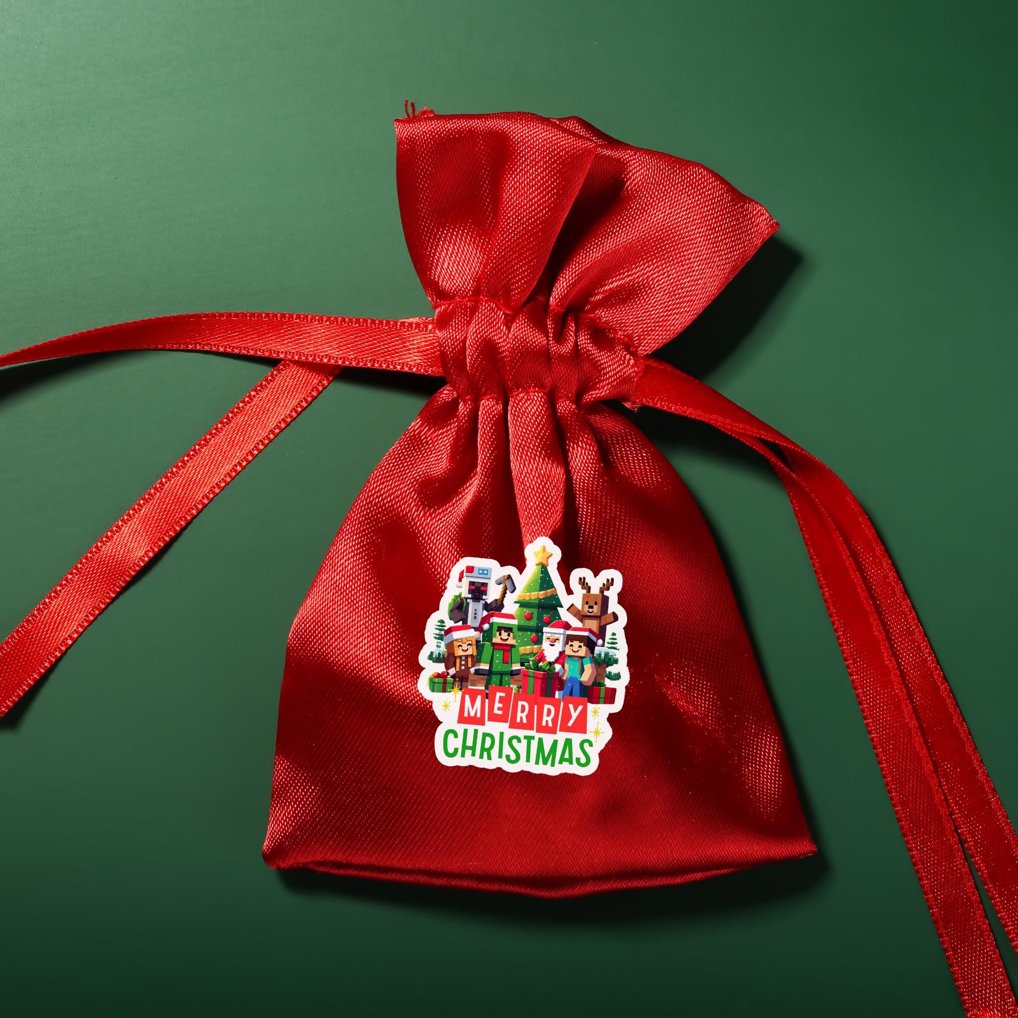 Minecraft Merry Christmas Characters Sticker, Minecraft Merry Christmas ...