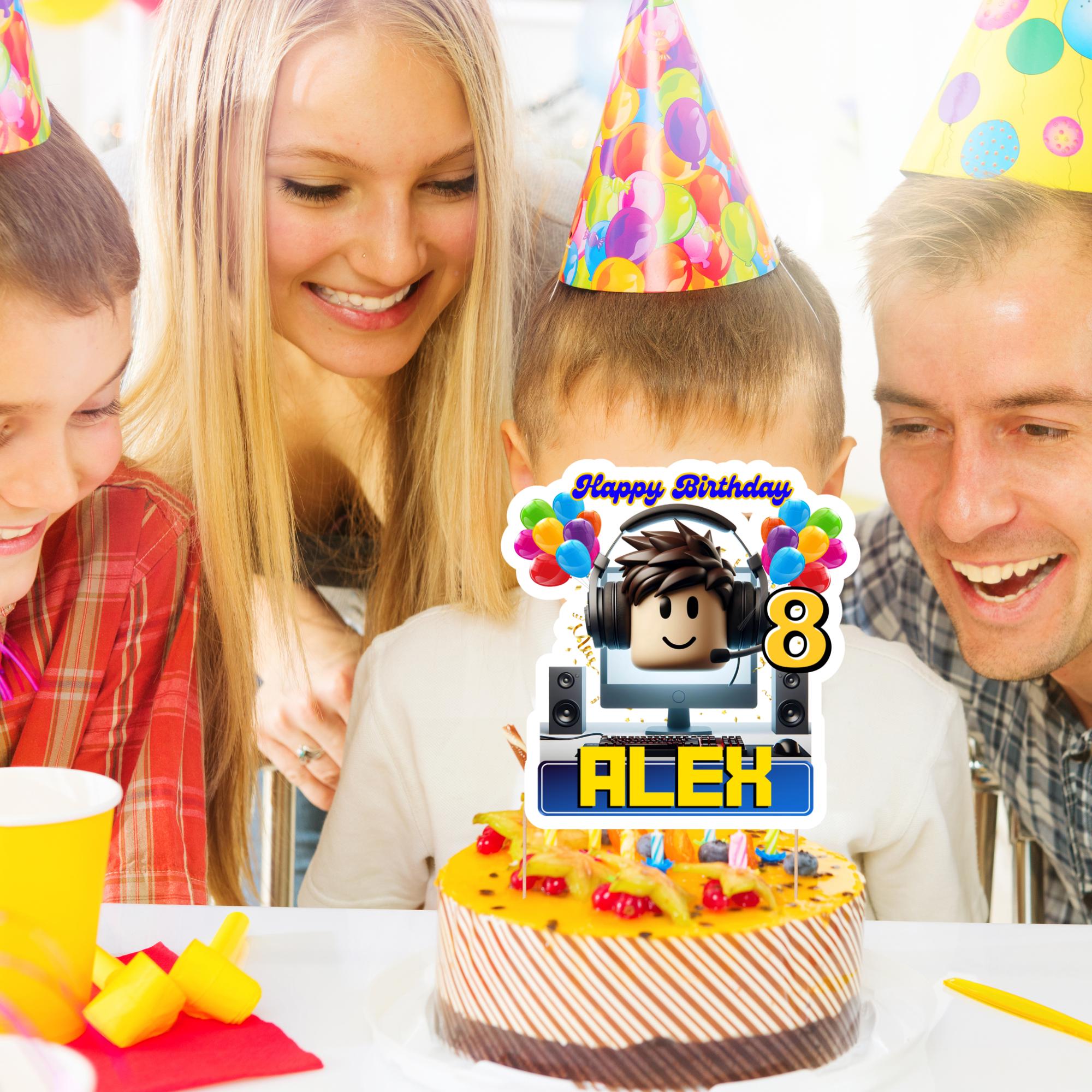 Roblox Cake Topper, Roblox Topper, Gamer Cake Topper, Blocks Cake ...