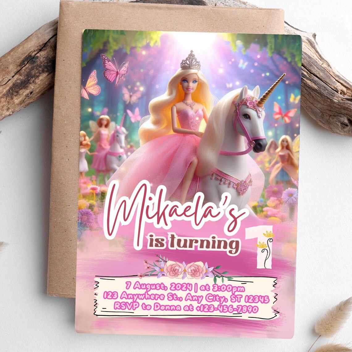 Editable Barbie Fashion Doll Birthday Invitation, Barbie Birthday ...