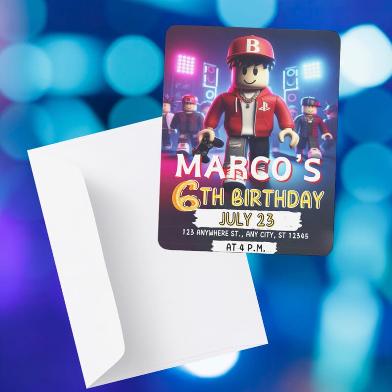 Roblox Play Invitation, Roblox Birthday Invitation, Editable Roblox ...