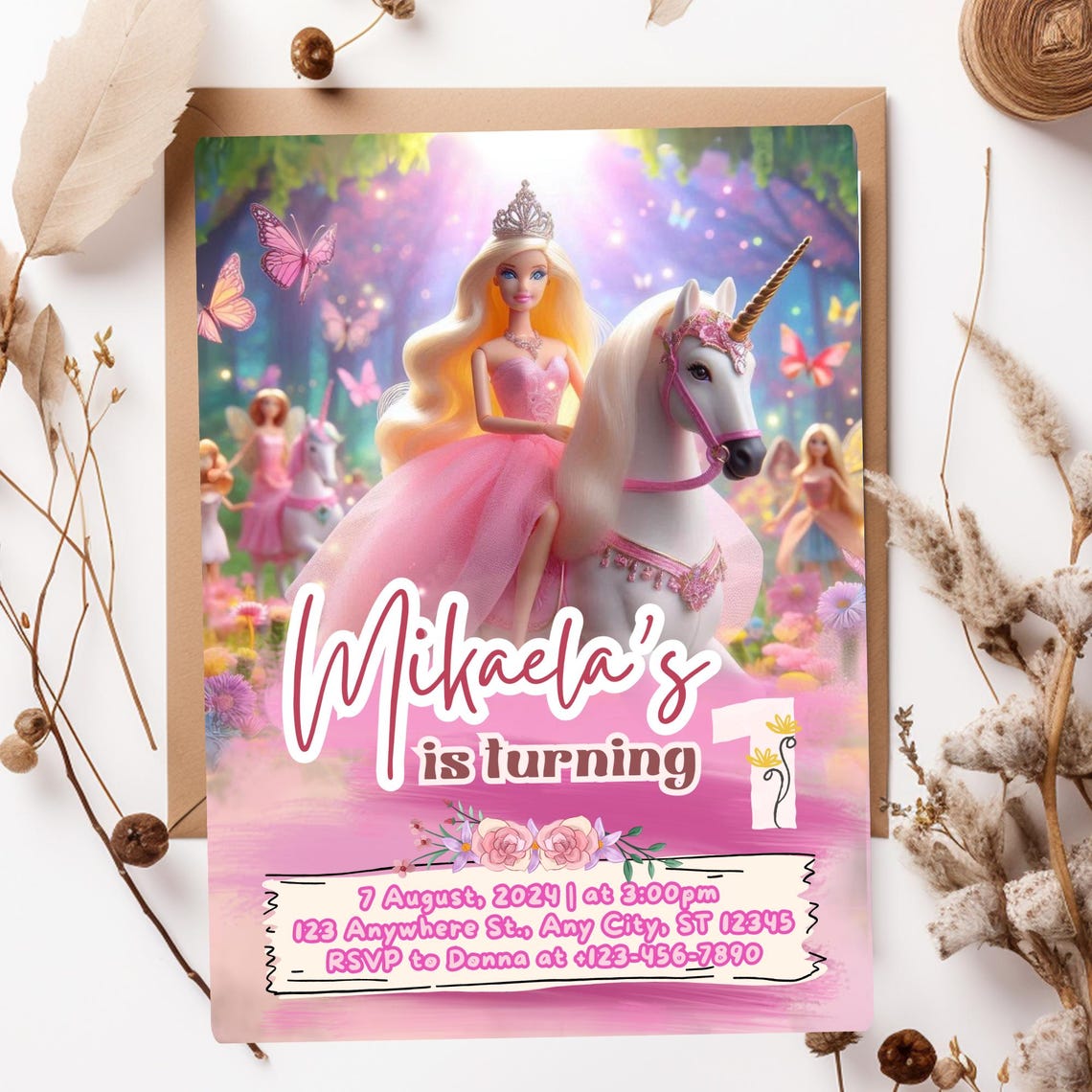 Editable Barbie Fashion Doll Birthday Invitation, Barbie Birthday ...