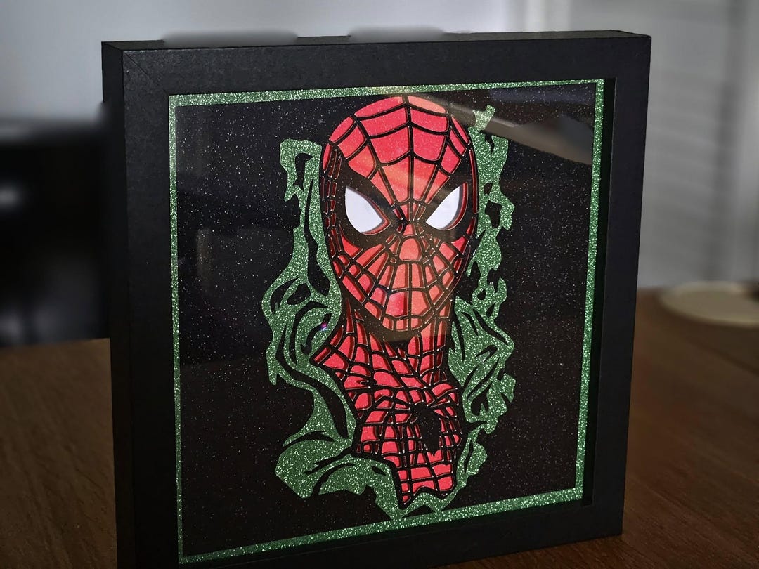Spiderman Layered Picture Box Frame - 20 X 20 Cm - Etsy