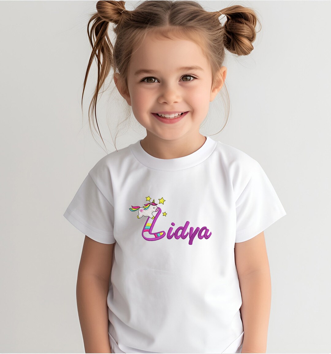 Personalized Name Printable Embroidered Kids T-shirt - Etsy