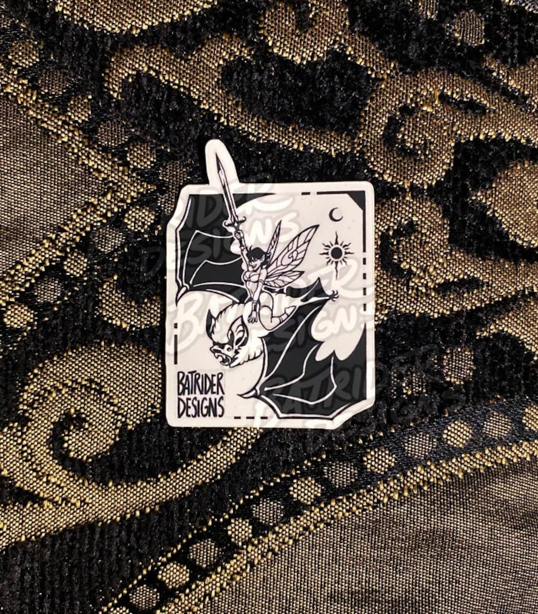 BATRIDER DESIGNS Logo Original Artwork Sticker, 2x1.5 Inch | Bat/fairy ...