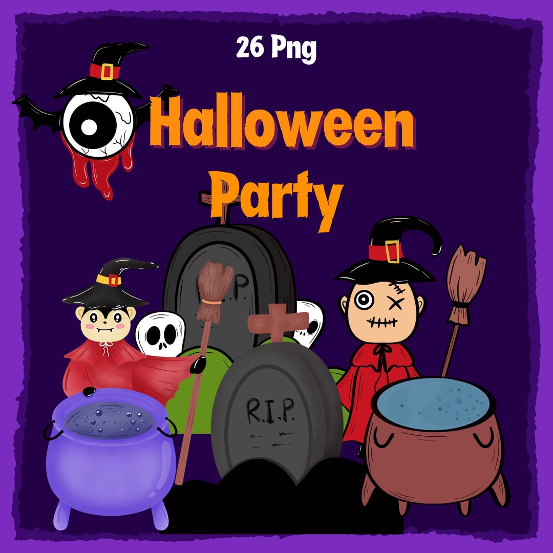 Halloween Clip Art Set, 26 Pieces | Transparent PNG | Digital Download ...