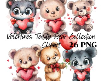 Cute Valentine's Day Bear - Etsy
