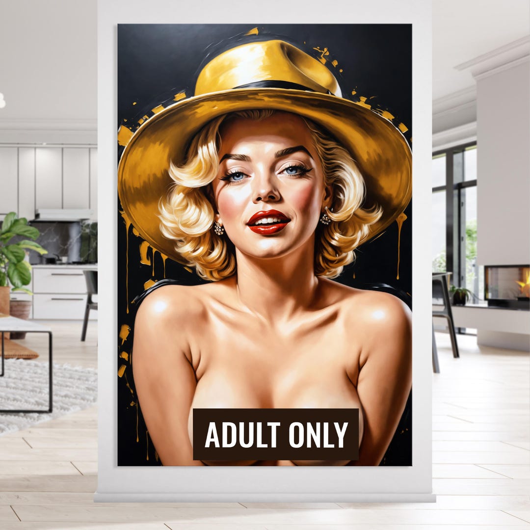 Muurfoto, luxe Marilyn Monroe, naakte vrouw, sexy vrouw, naaktkunst, erotisch acrylglas, poster ...