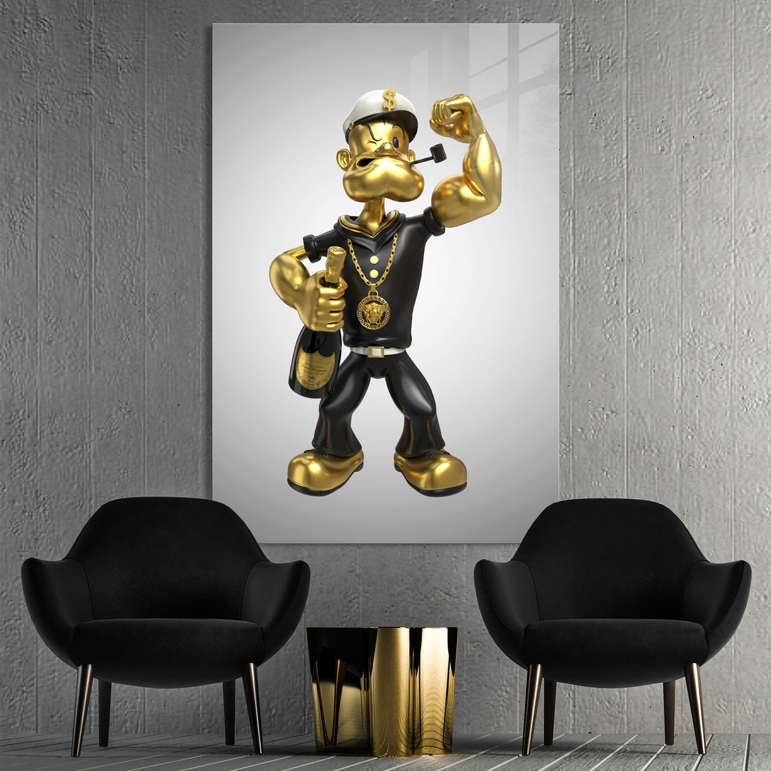 Wall Mural Golden Popeye the Sailor Man Sparkling Wine, Champagne ...