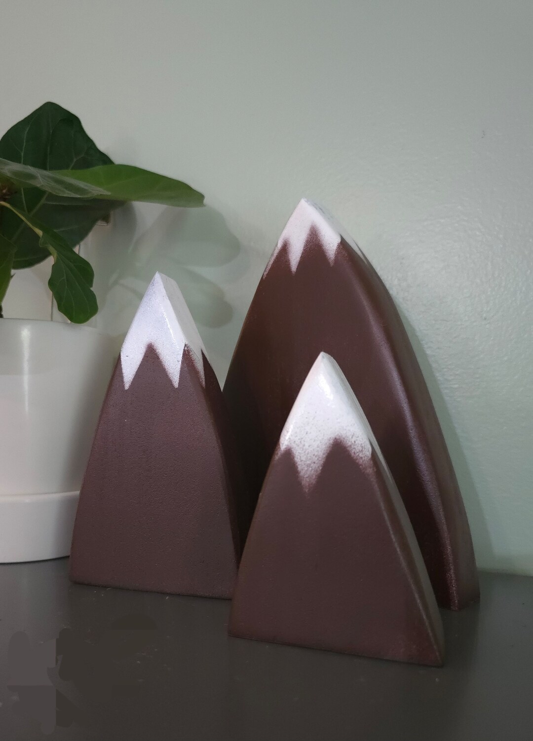 Mountain Shelf Decor Wood Mountain Decor Snow Capped Mountain Mountain ...
