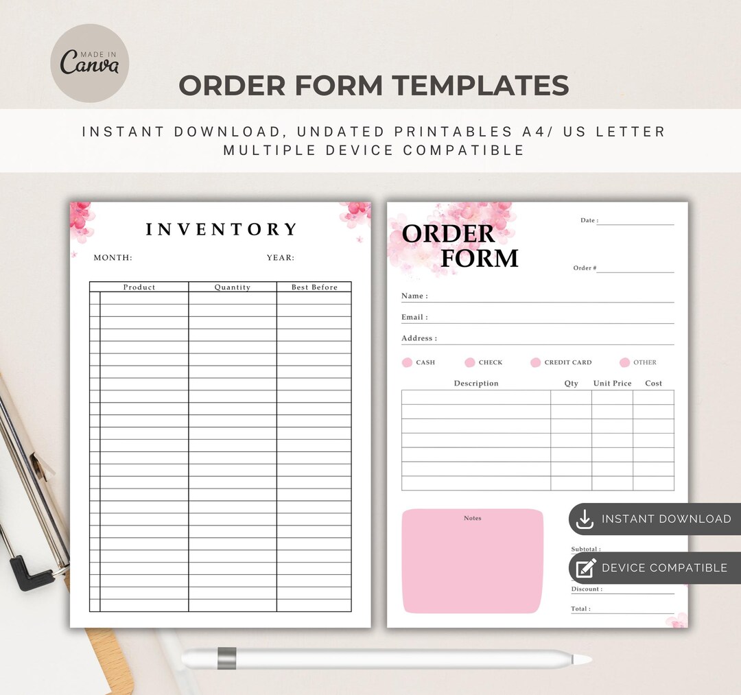 Order Forms Bundle, Printable Small Business Forms, Templates ...