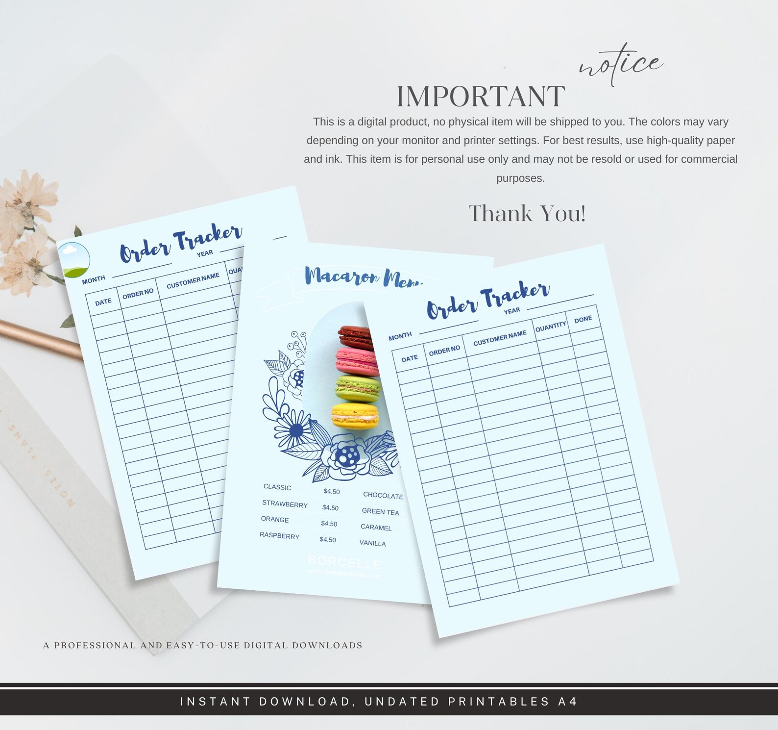 Menu Order Form and Invoice Templates, Printable Small Business Forms ...