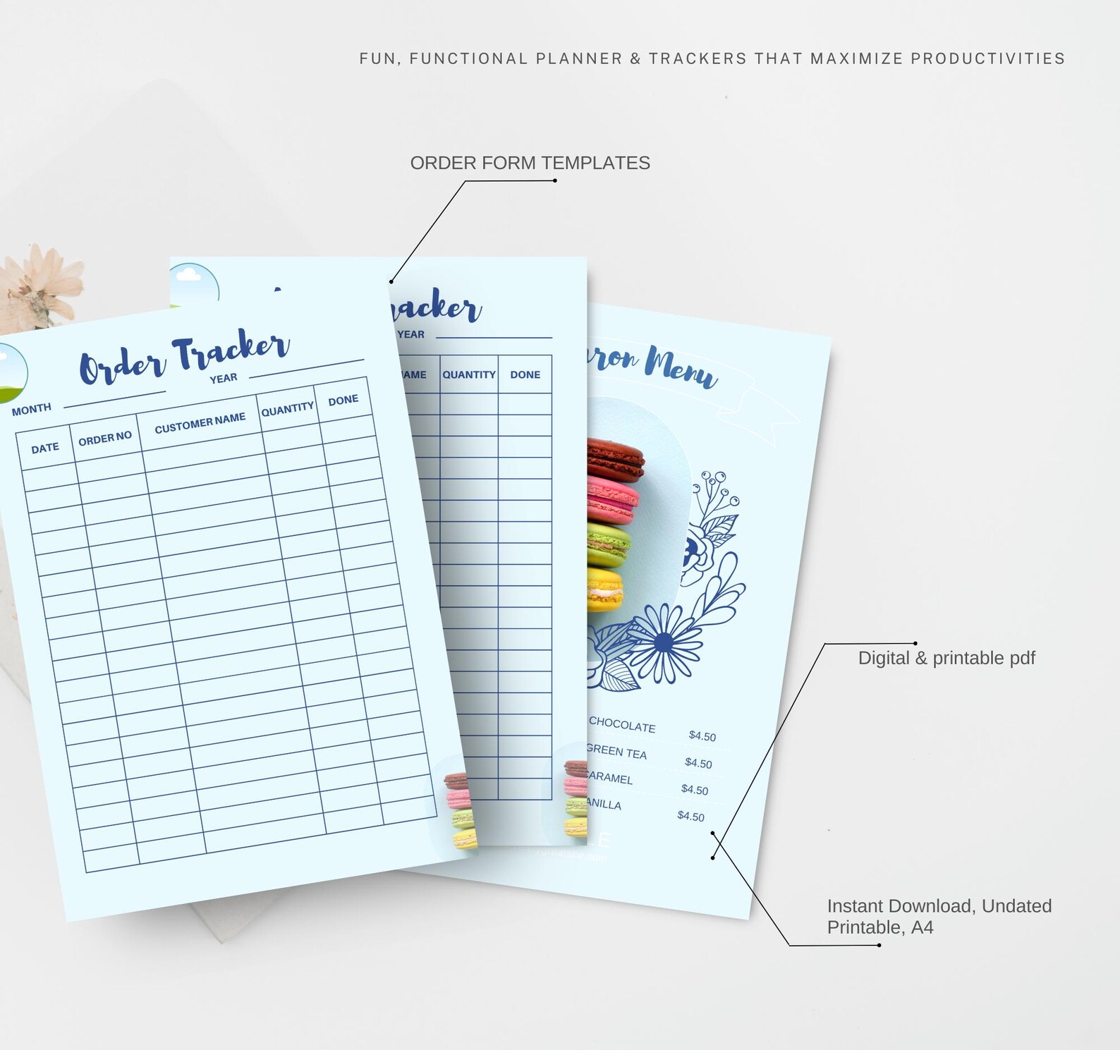 Menu Order Form and Invoice Templates, Printable Small Business Forms ...