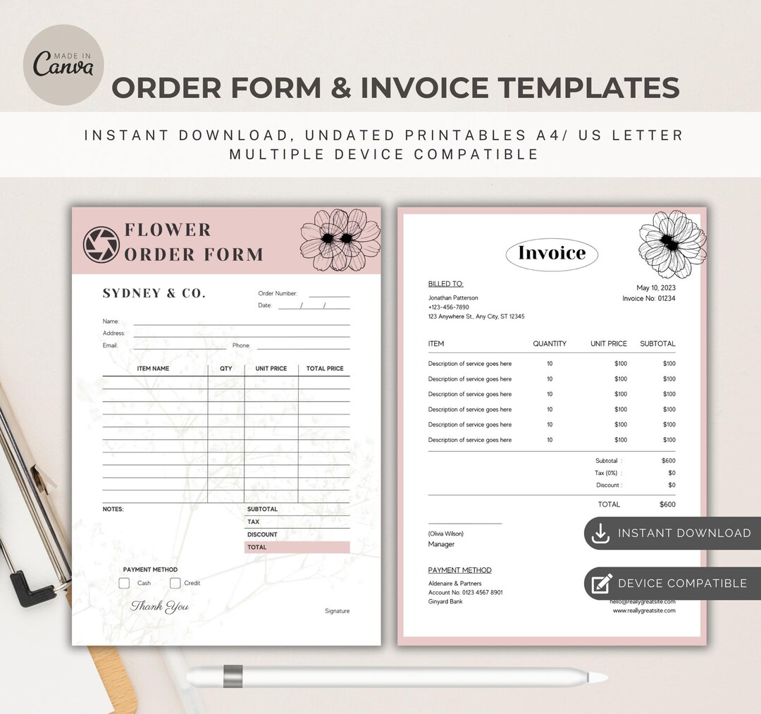Order Form and Invoice Templates, Printable Small Business Forms ...