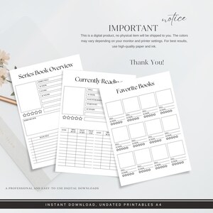 Printable Yearly Book Review Journal | Reading Log | Book Tracker ...