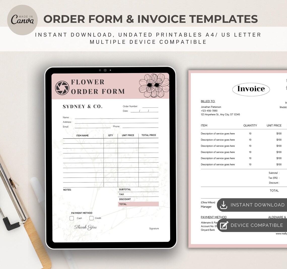 Order Form and Invoice Templates, Printable Small Business Forms ...