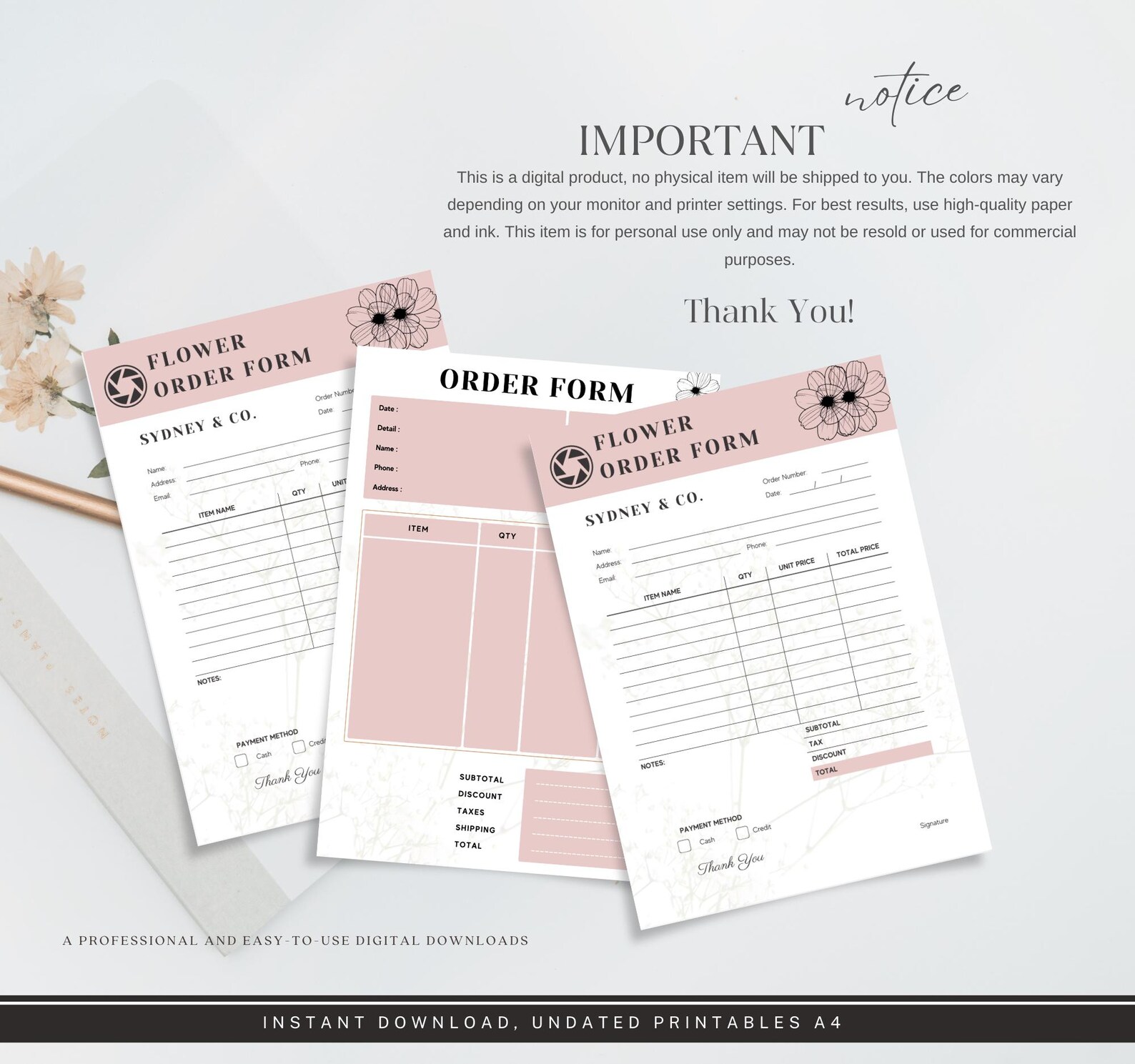 Order Form and Invoice Templates, Printable Small Business Forms ...