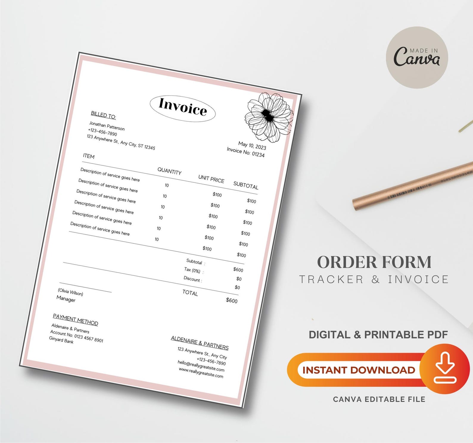 Order Form and Invoice Templates, Printable Small Business Forms ...